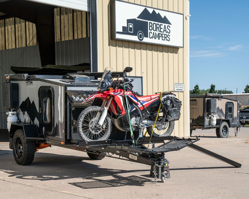 The XT Can Hold a 400-lb Motorcycle | Browse Our Blog | Boreas Campers