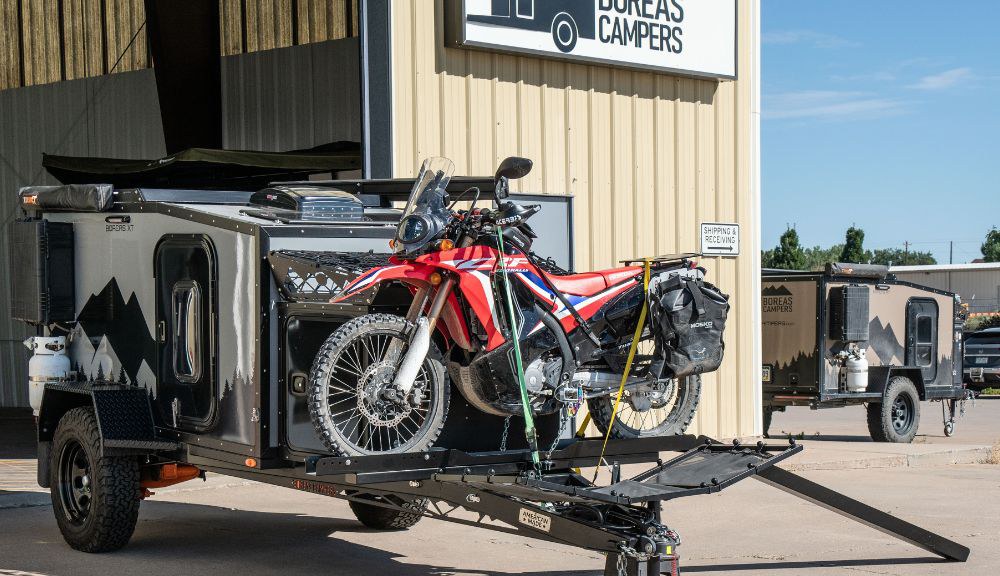 The XT Can Hold a 400-lb Motorcycle | Browse Our Blog | Boreas Campers